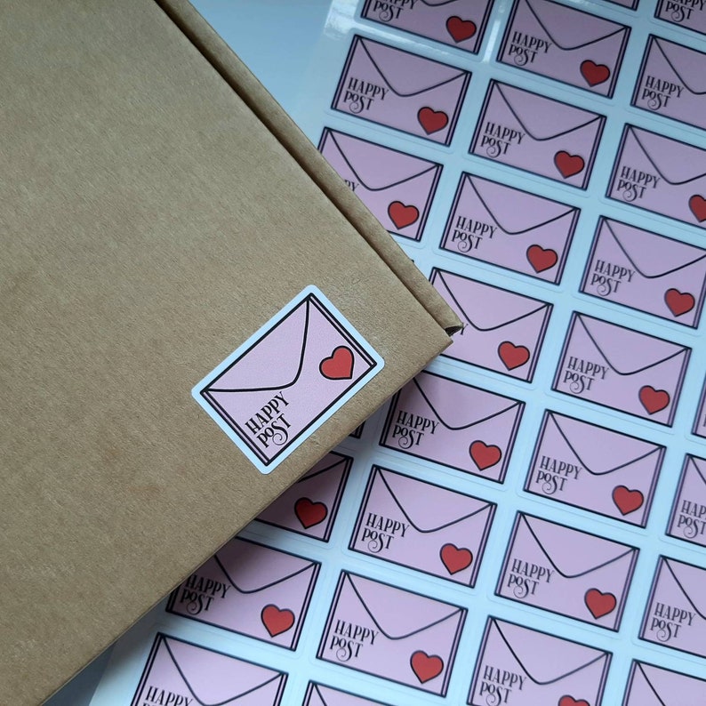 Die Cut Pink Envelope Stickers. Cute Happy Post Happy Mail - Etsy