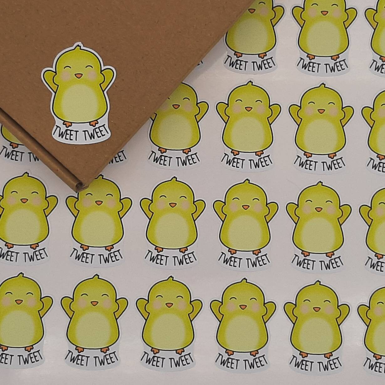 Die cut Easter chick stickers. Tweet tweet. Cute happy post | Etsy