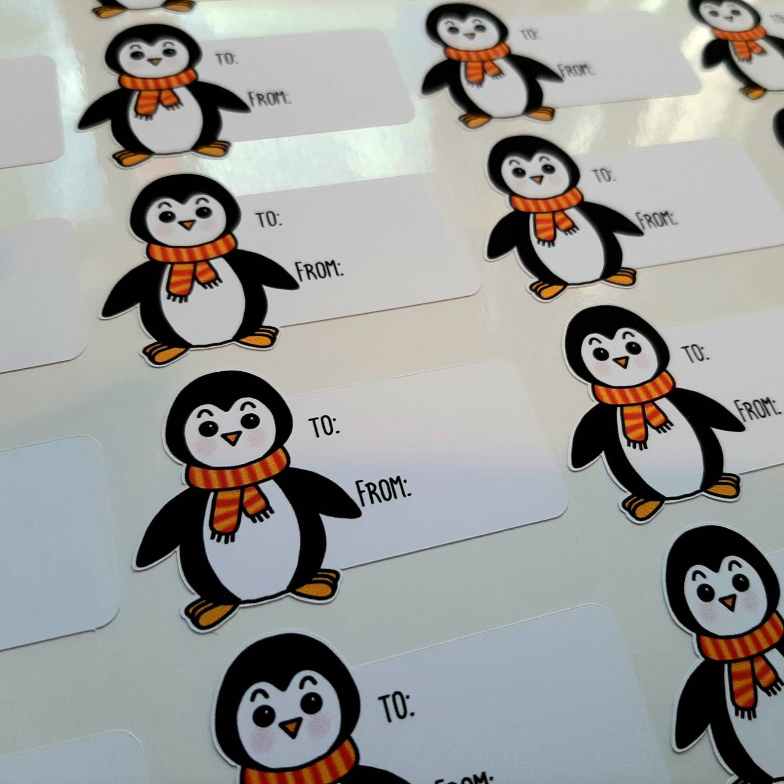 Die Cut Cute Penguin Present Gift Tag Christmas Packaging | Etsy