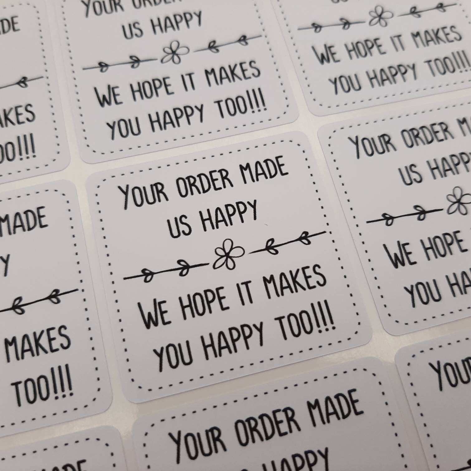 Your Order Made Us Happy Handmade Vinyl Stickers Handmade Goods ...