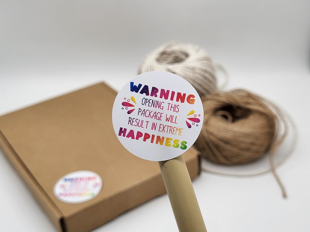 Rainbow Warning Contains Happiness Stickers for Handmade Goods ...