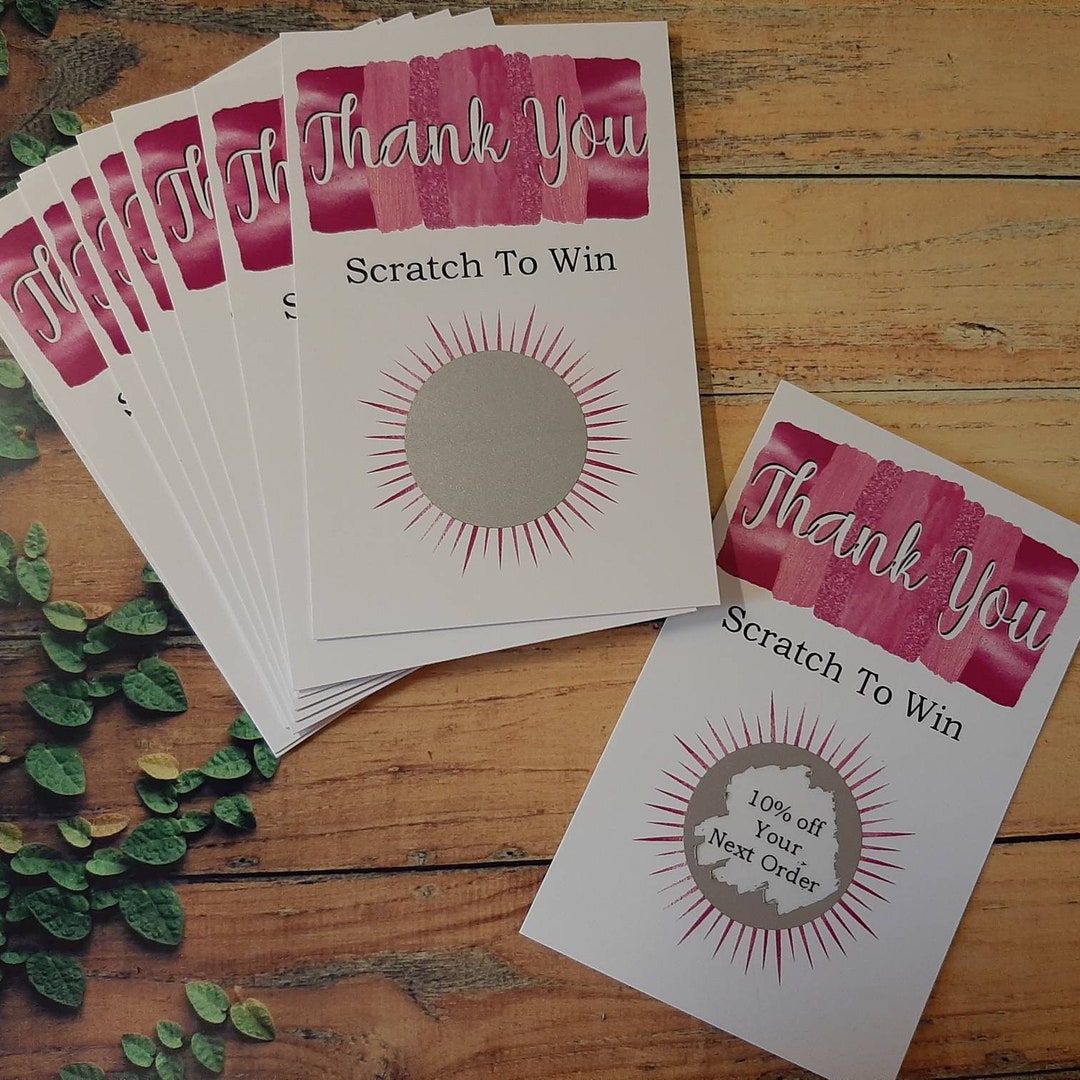 Discount Scratch Cards , Thank You Cards, Promotional Offer Cards ...