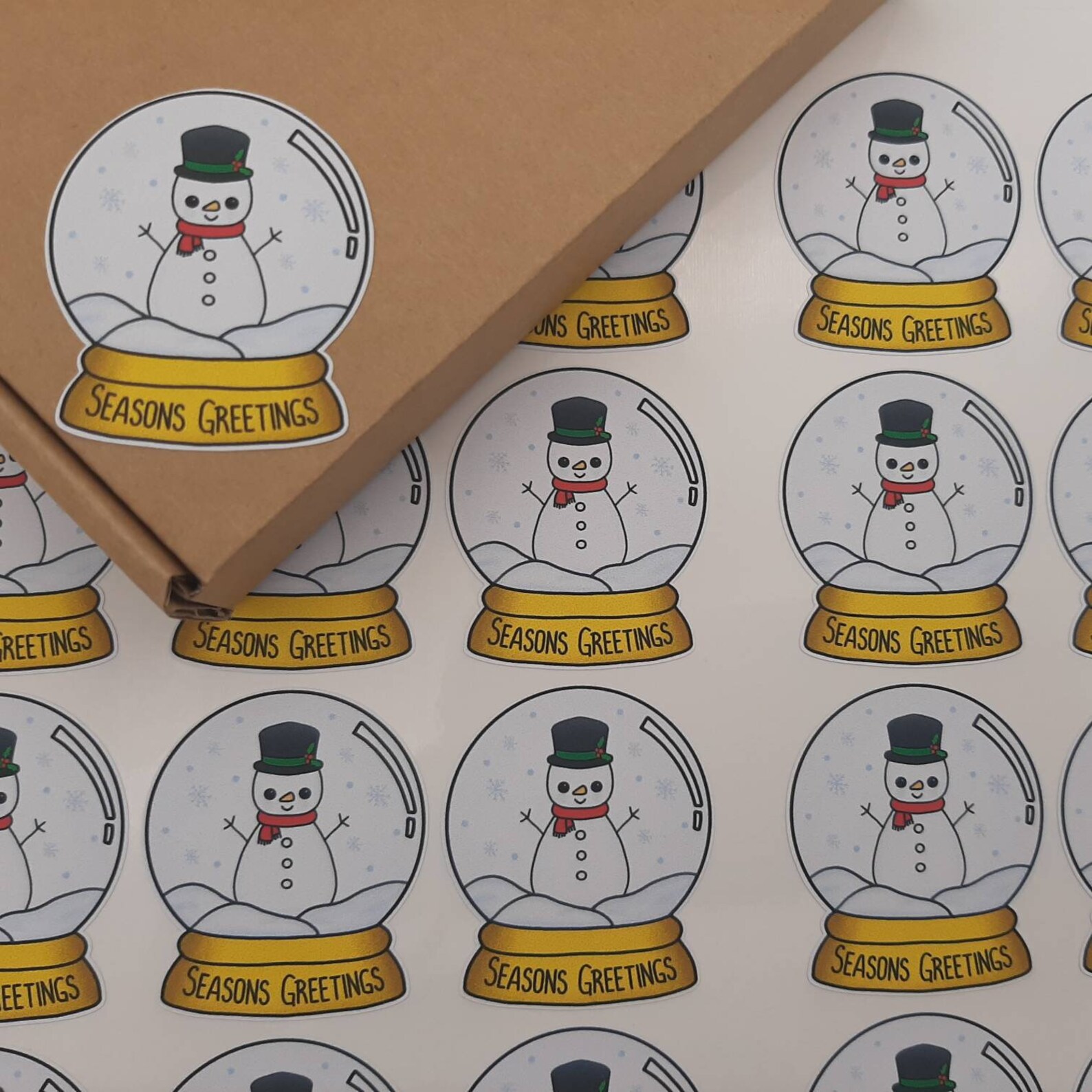 Die Cut Cute Christmas Snow Globe Stickers. Cute Happy Post | Etsy