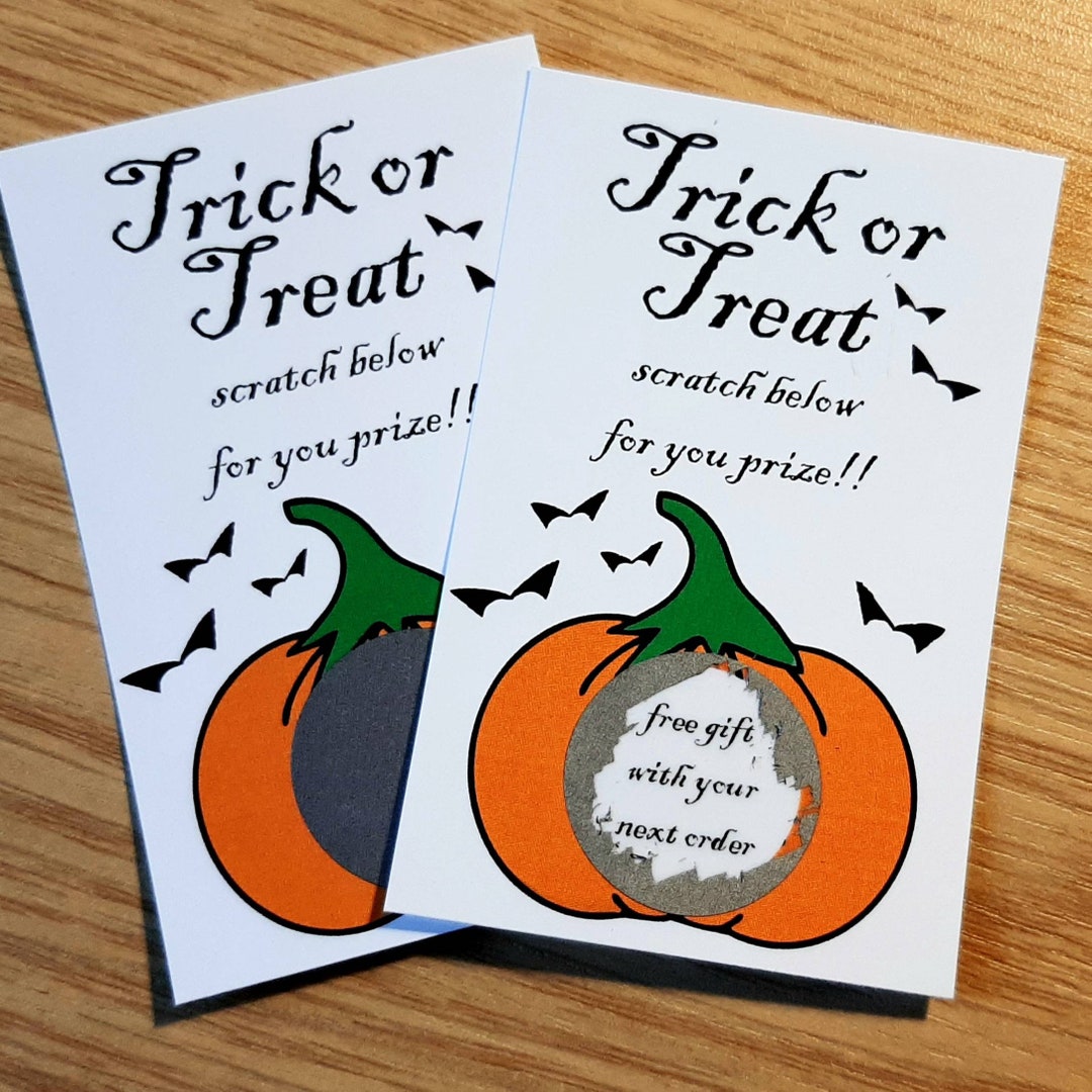 Halloween Pumpkin Scratch Cards for Businesses, Offer Cards, Discount ...