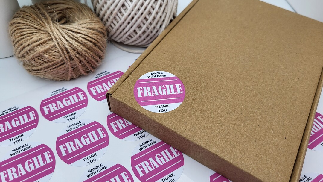 FRAGILE Handle With Care, Breakable Post, Do Not Bend, Warning Label ...