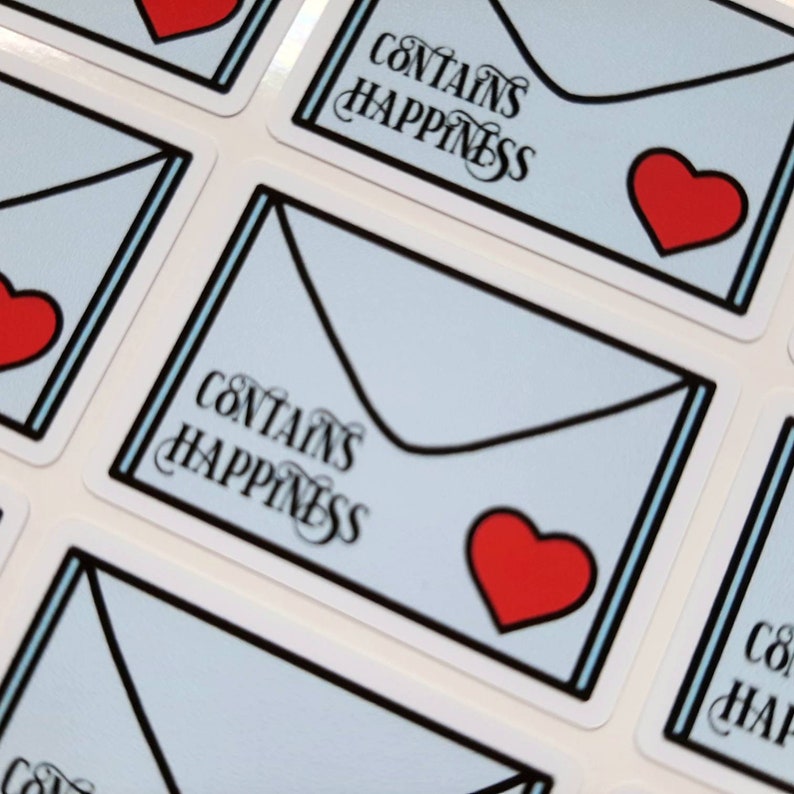 Die Cut Blue Envelope Stickers. Cute Happy Post Happy Mail - Etsy