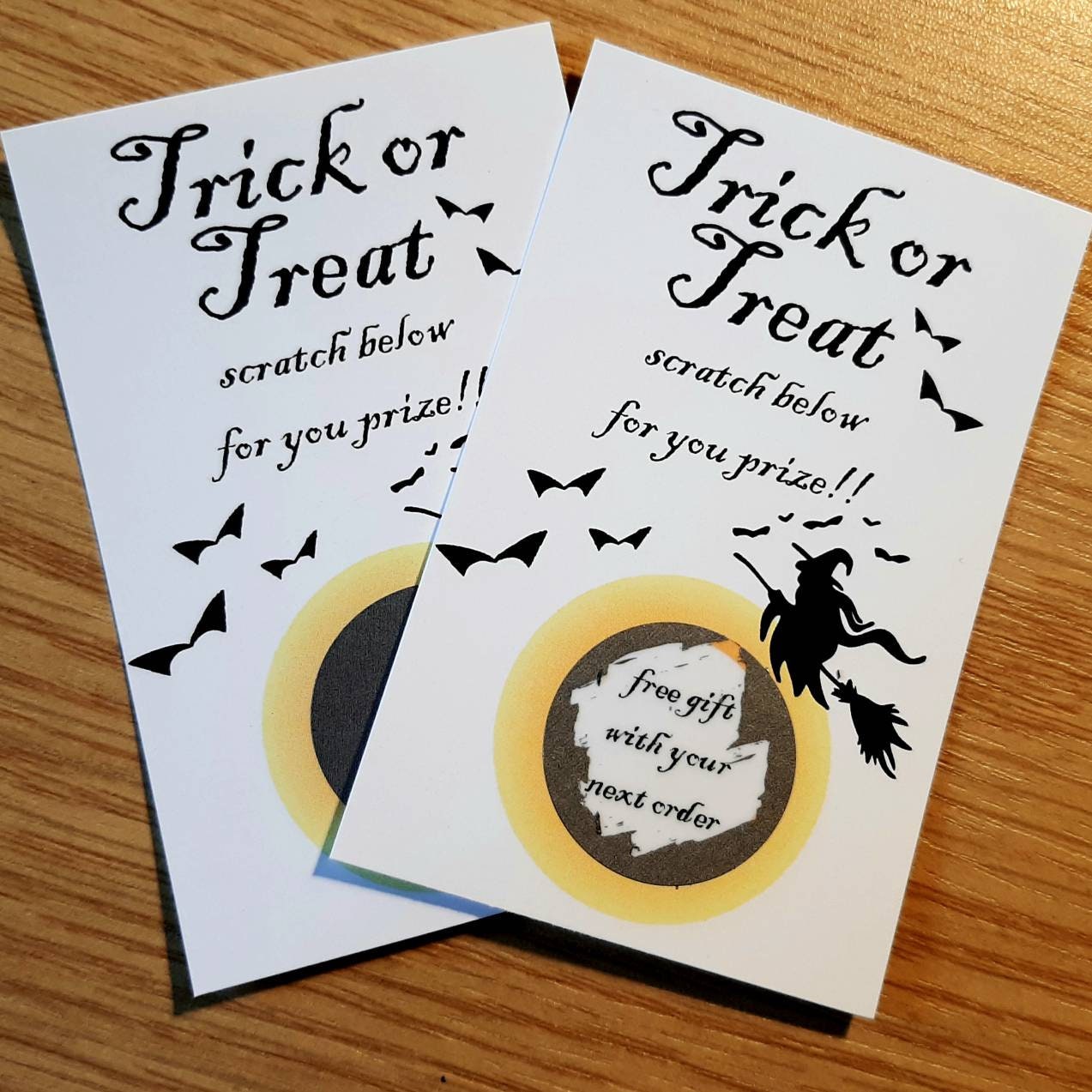 Halloween Witch Scratch Cards for Businesses, Offer Cards, Discount ...