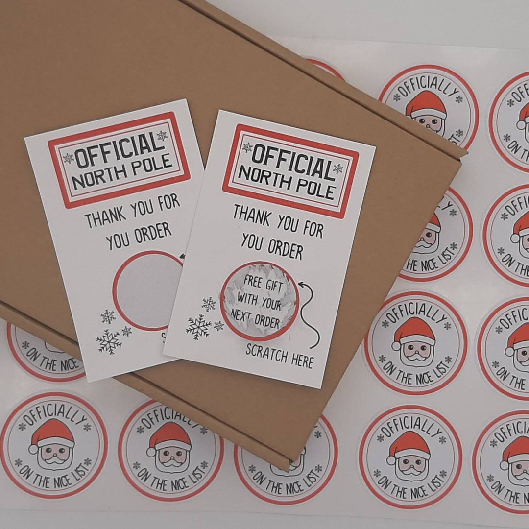 Christmas Official North Pole Scratch Cards for Businesses, Offer Cards ...