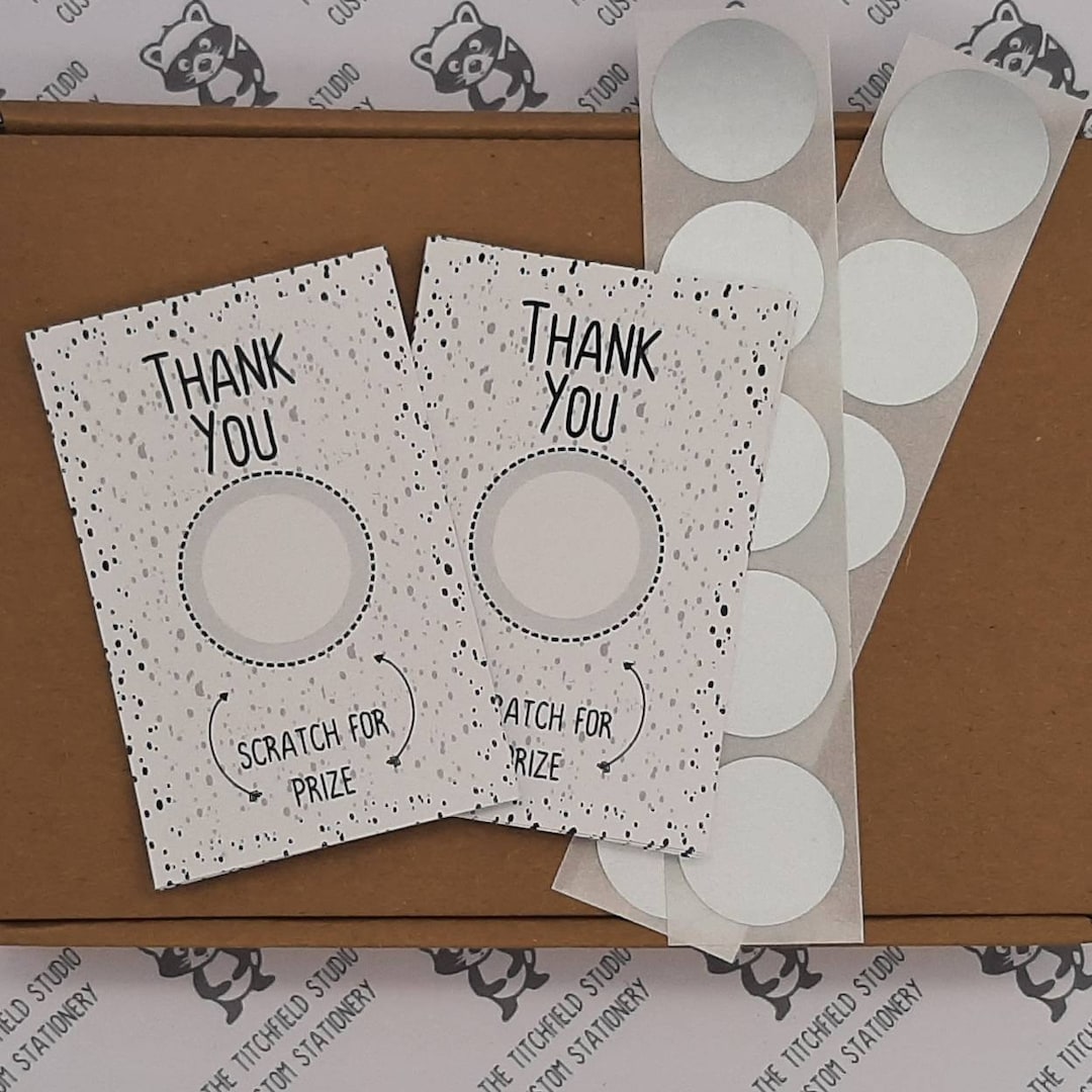Black and White Dotted Blank Scratch Cards With Scratch Panels for ...