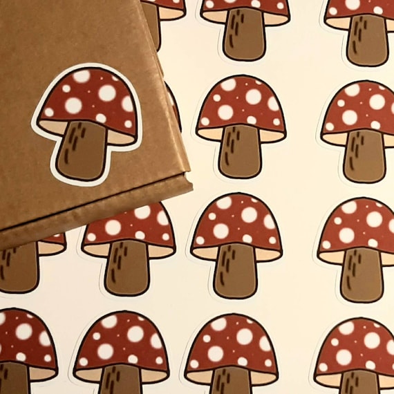 Cute Kawaii Toadstool Mushroom Fungi Stickers Labels Vinyl - Etsy