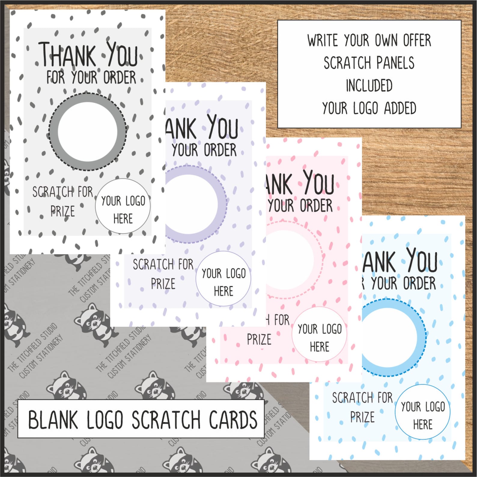 LOGO Blank Scratch Cards With Scratch Panels for Businesses - Etsy Canada