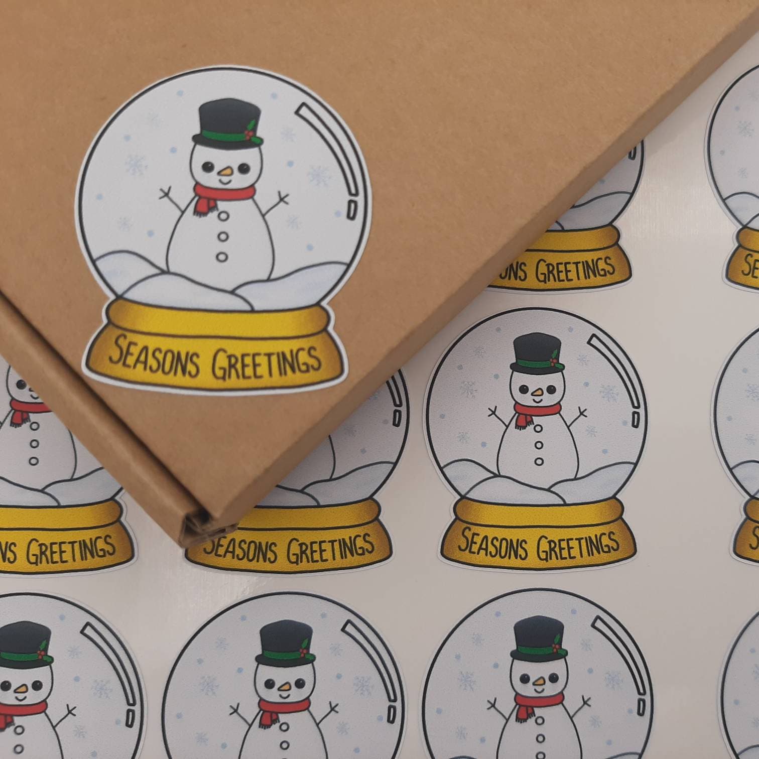Die cut cute Christmas Snow globe stickers. Cute happy post | Etsy