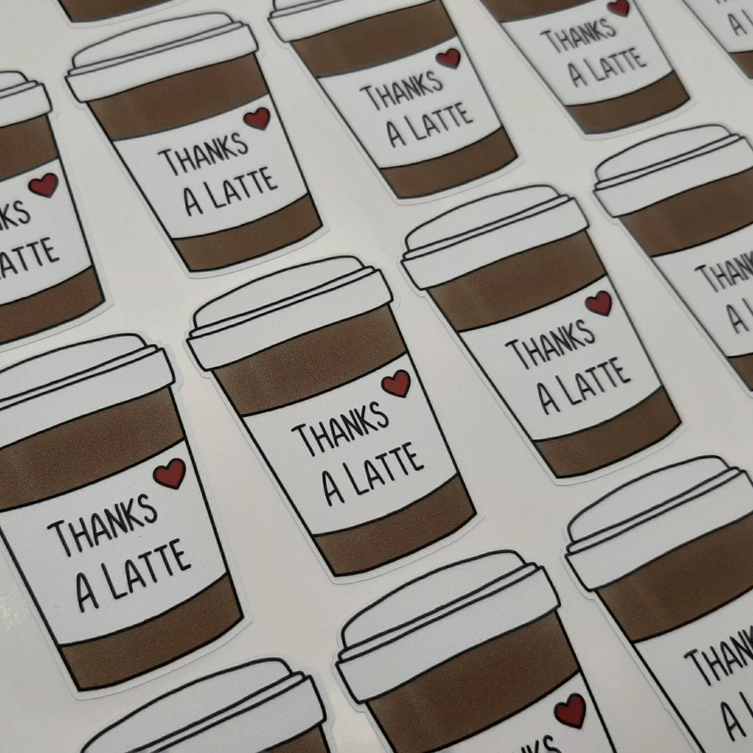 Die Cut Thanks a Latte Stickers. Cute Happy Post, Happy Mail Labels ...
