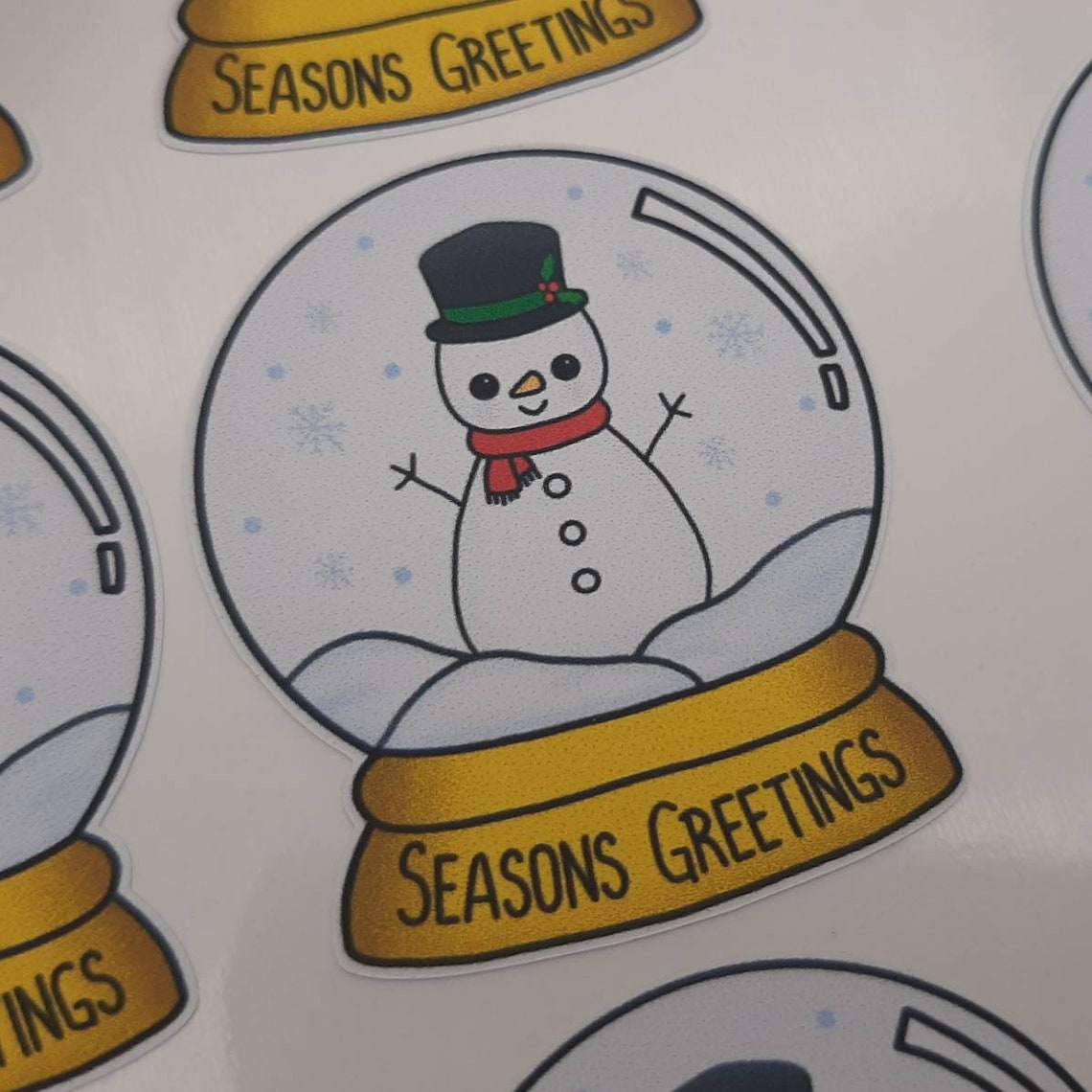 Die Cut Cute Christmas Snow Globe Stickers. Cute Happy Post | Etsy