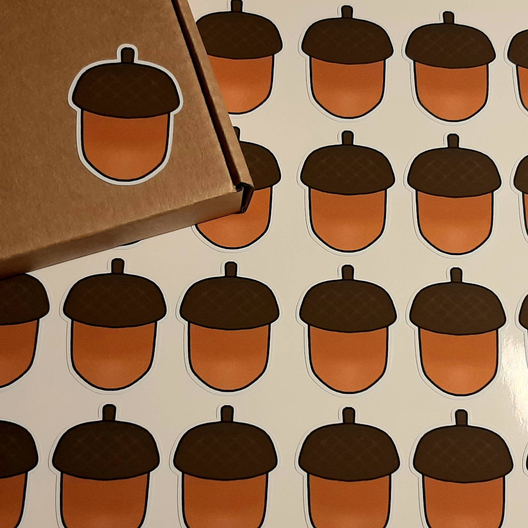 Cute Kawaii Acorn Stickers Labels Vinyl Stickers Postage | Etsy UK