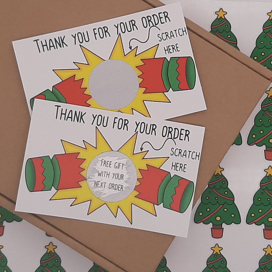 Christmas Cracker Scratch Cards for Businesses, Offer Cards, Discount ...