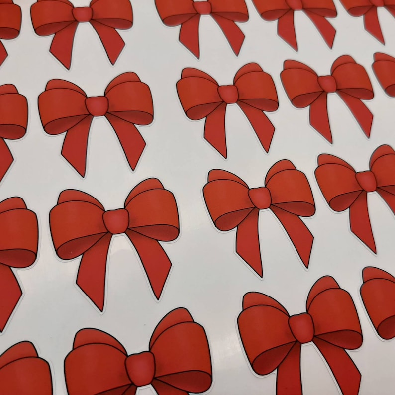 Die cut bow sticker. Personalised Cute happy post happy mail | Etsy