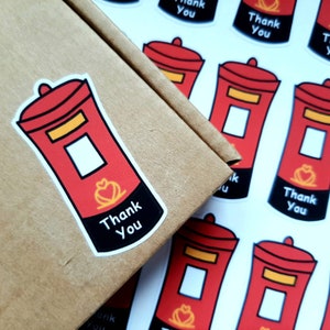 Die Cut Red Post Box Stickers. Cute Happy Post, Happy Mail Labels ...