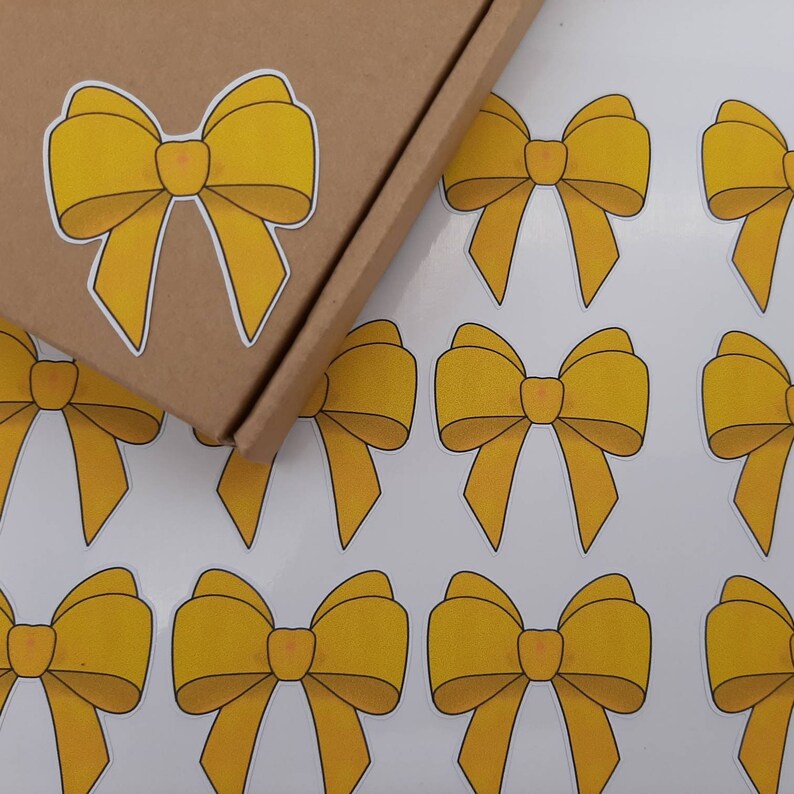 Die cut bow sticker. Personalised Cute happy post happy mail | Etsy