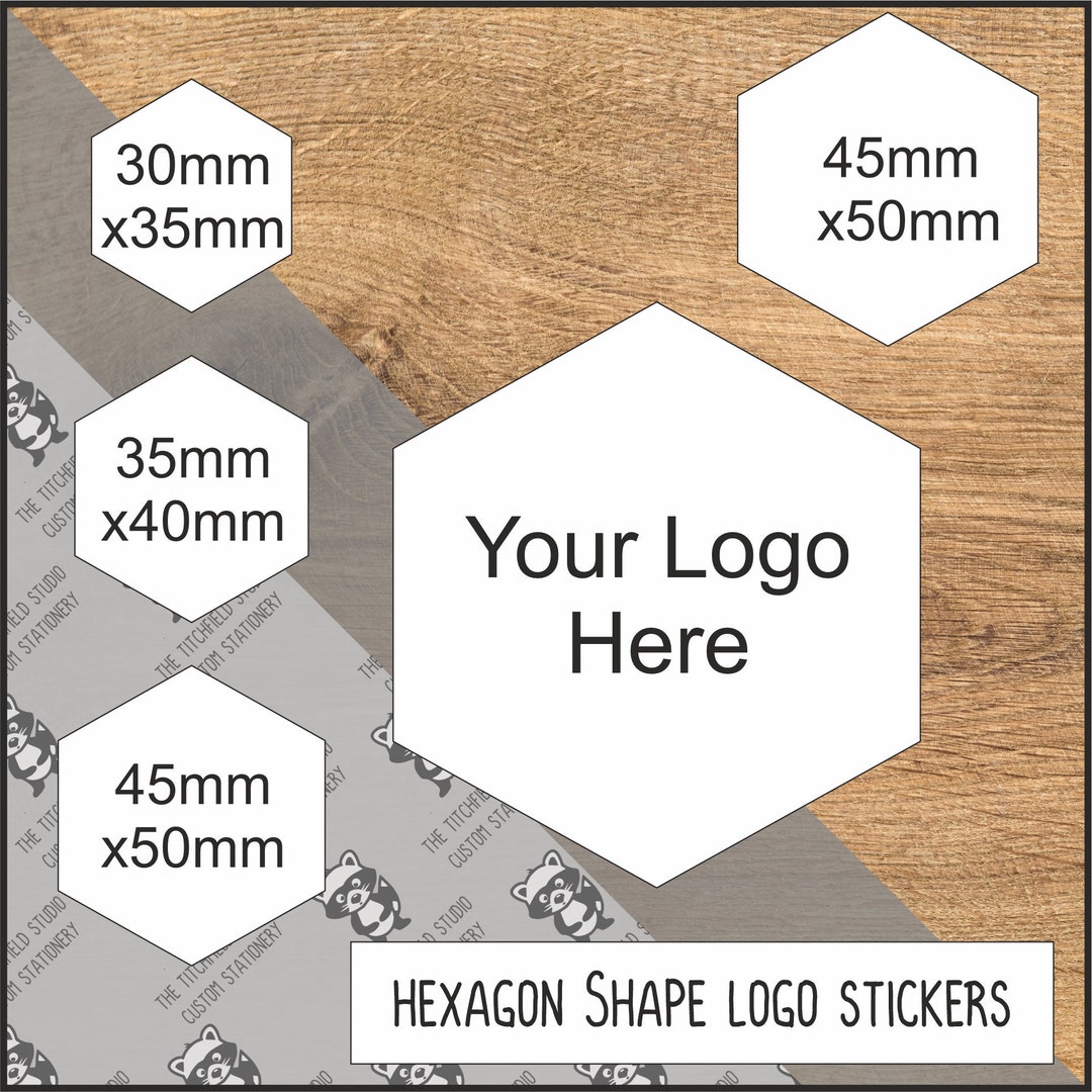 Custom Personalised Business Logo Hexagon Stickers or Custom - Etsy UK
