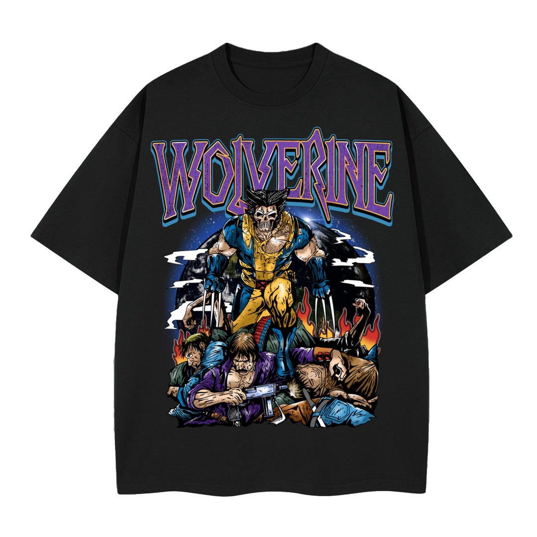 Wolverine "warren Lotus Inspired" Graphic Tee | Oversized 280 GSM ...