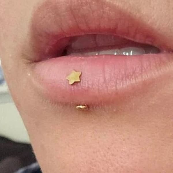 Vertical Labret Jewelry - Etsy