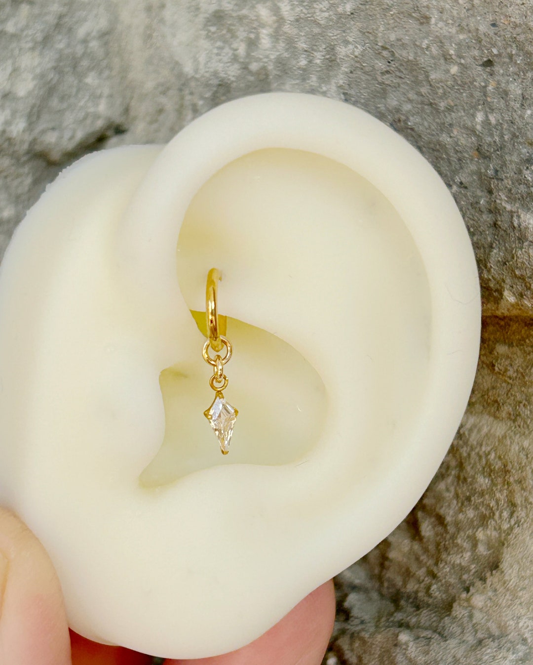 316L Stainless Steel - 20g 18g 16g Clicker - TINY CZ Charm - Rook Hoop ...