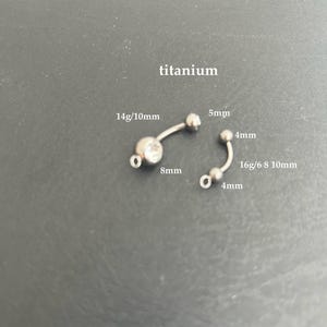 16g 14g ‣ ASTM F136 Titanium Barbell- Silver Cherry Belly Ring - Etsy