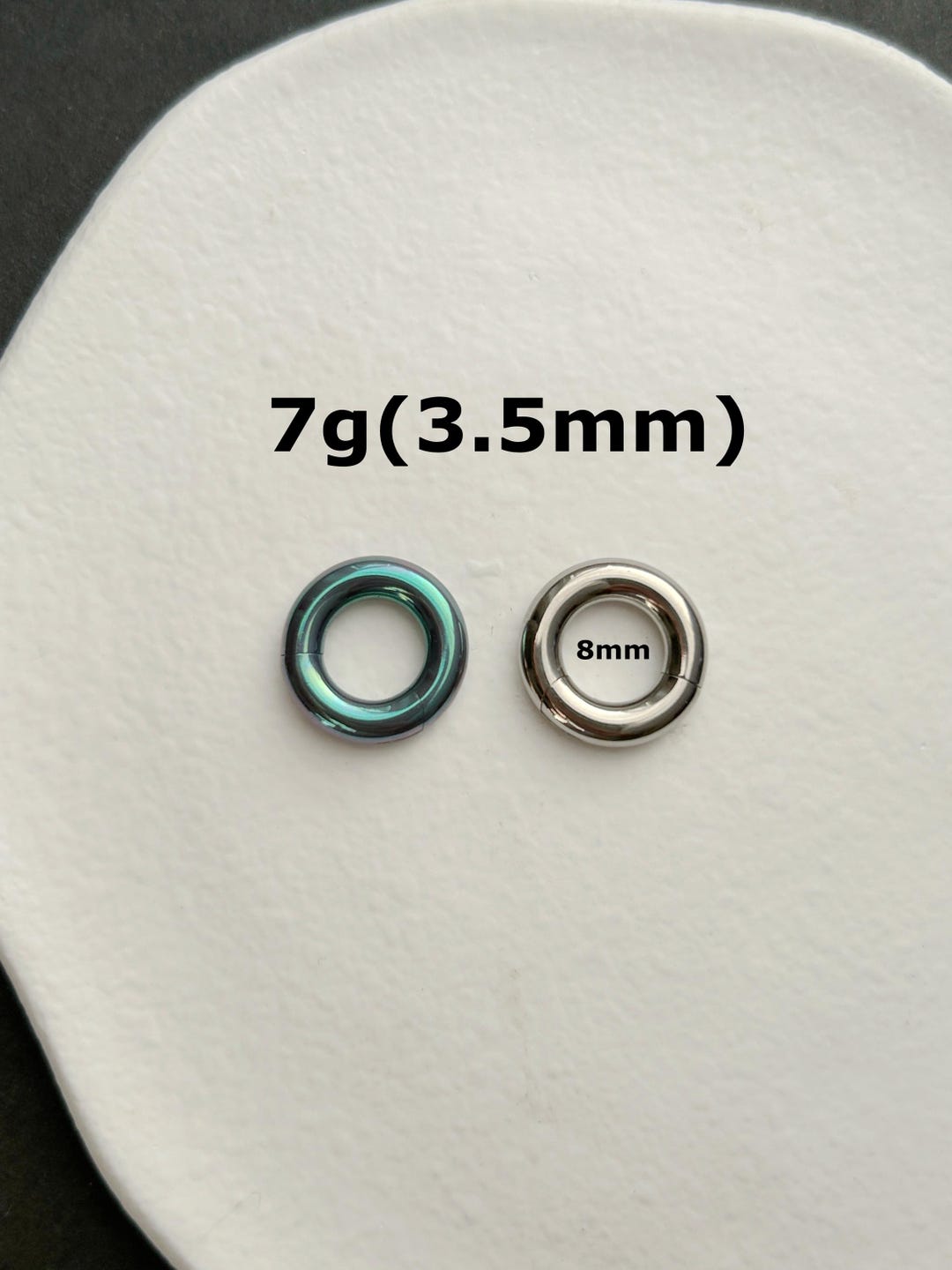 1PC ‣ 7g 8mm 10mm ‣ Anodized Titanium • Septum Clicker Jewelry • Septum ...