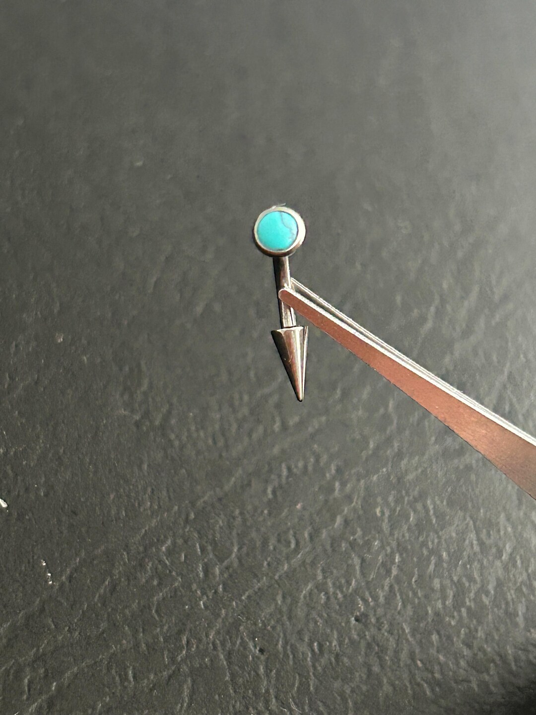 16g Turquoise Spike Implant Grand Titanium Lip Piercing Internally ...