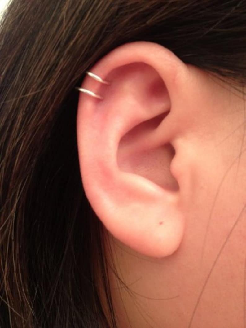 Double Loop Ear Cuff Fake Piercing | Etsy