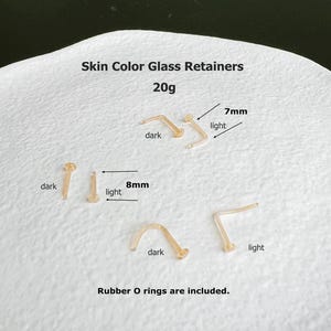 20g Skin Color Glass Piercing Retainer: Nose, Eyebrow, Ear Stud - Etsy