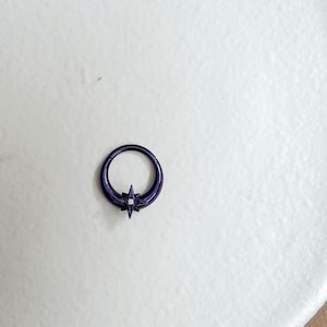 1 PC- 16g Implant Grade Titanium Star Septum Clicker -dark Purple Daith ...