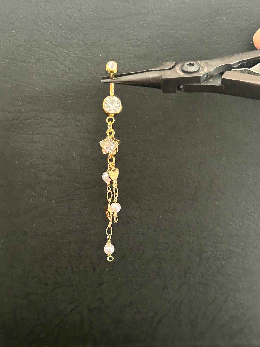 16g 14g ‣ Verified Titanium Barbell- Gold Star Long Belly Ring ...