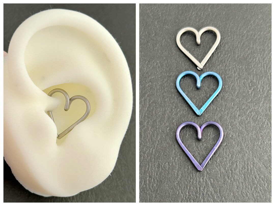 NEW ‣ 20g 16g ‣ Implant Grade Titanium • Heart Daith • Heart Rook ...