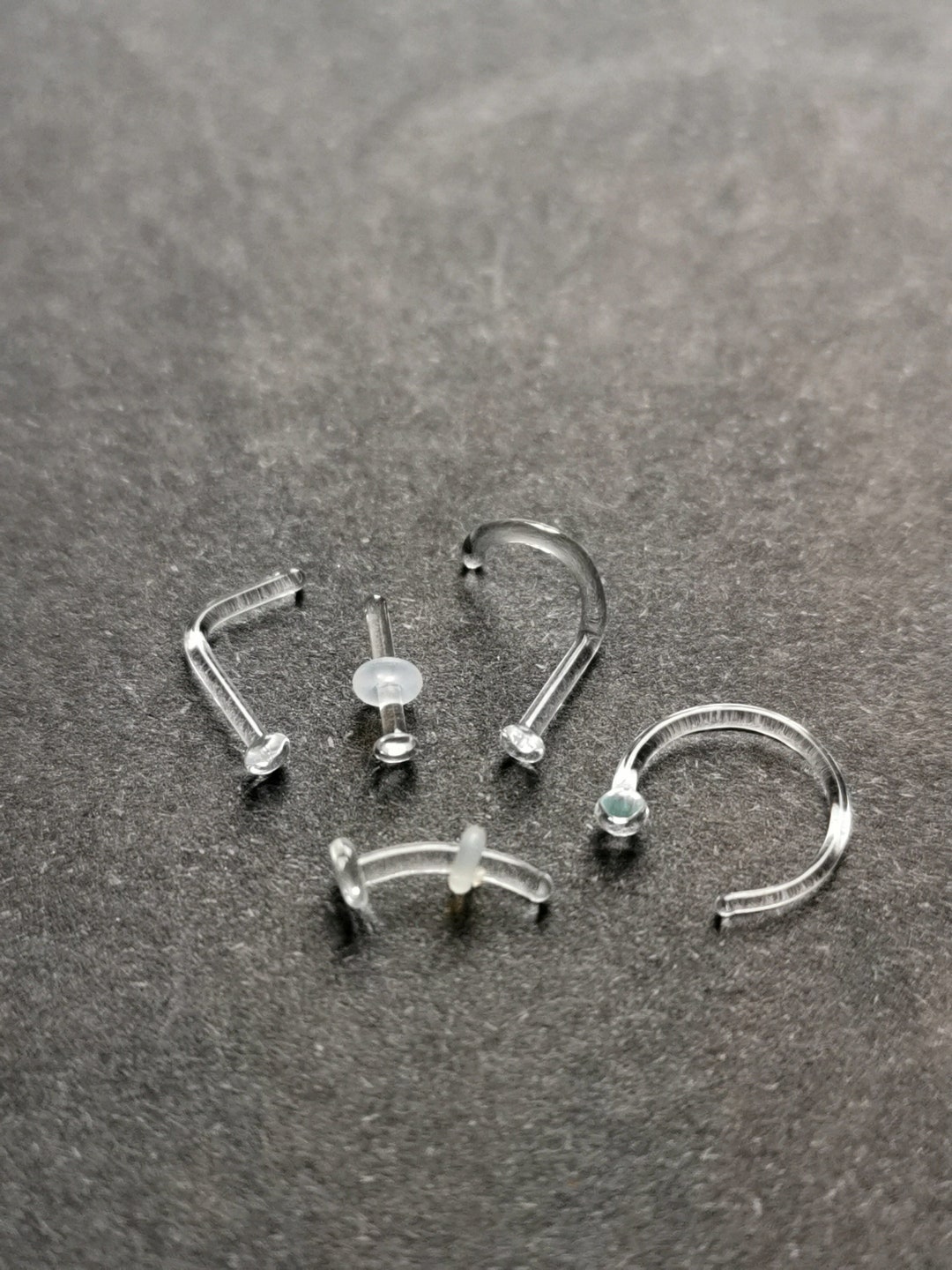 1 PC -20 18 16 14 Gauge - Glass Nose Eyebrow Ear - Clear Glass Stud ...