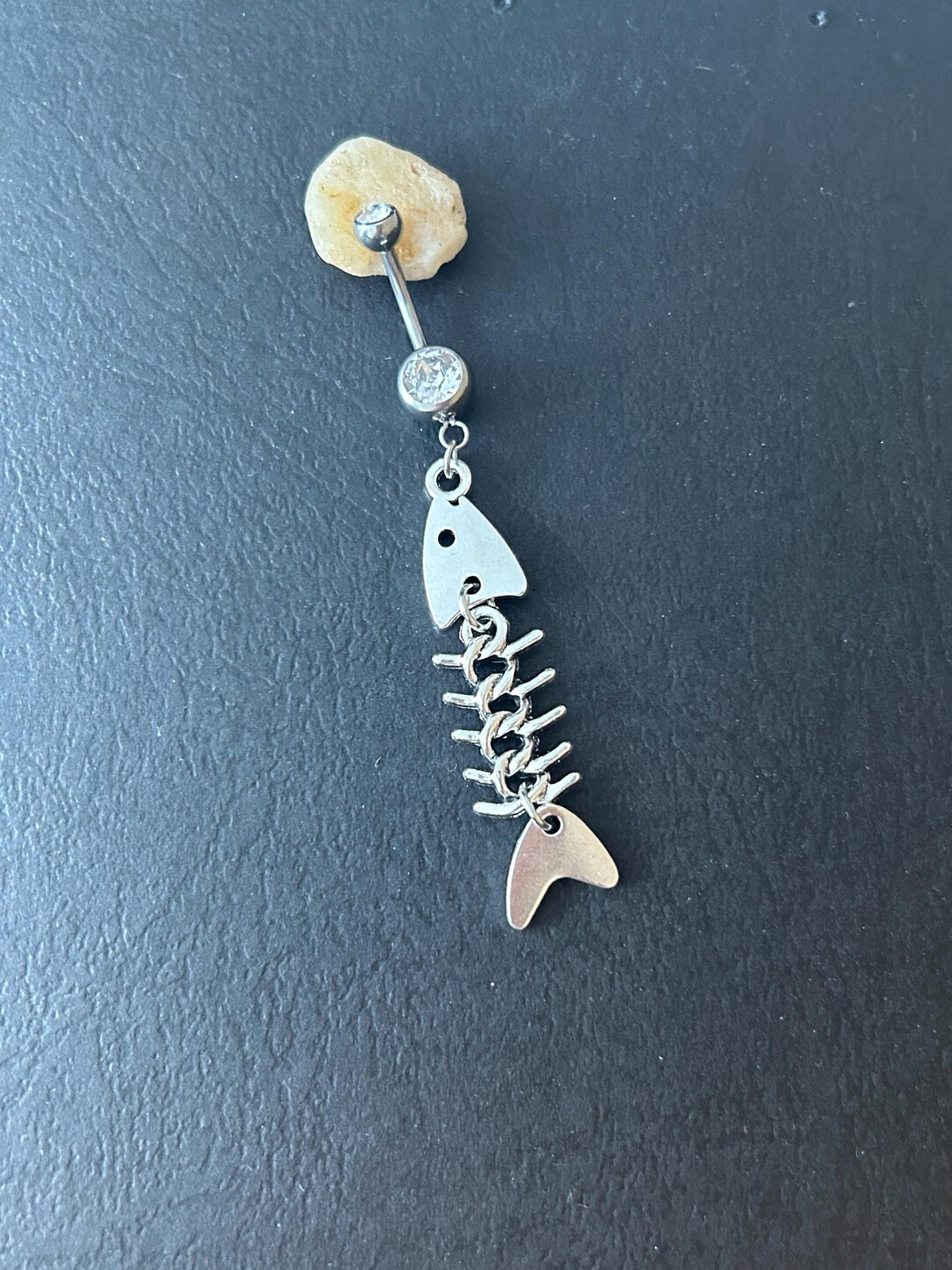 16g 14g ‣ ASTM F136 Titanium Barbell- Silver Fish Belly Ring - Etsy