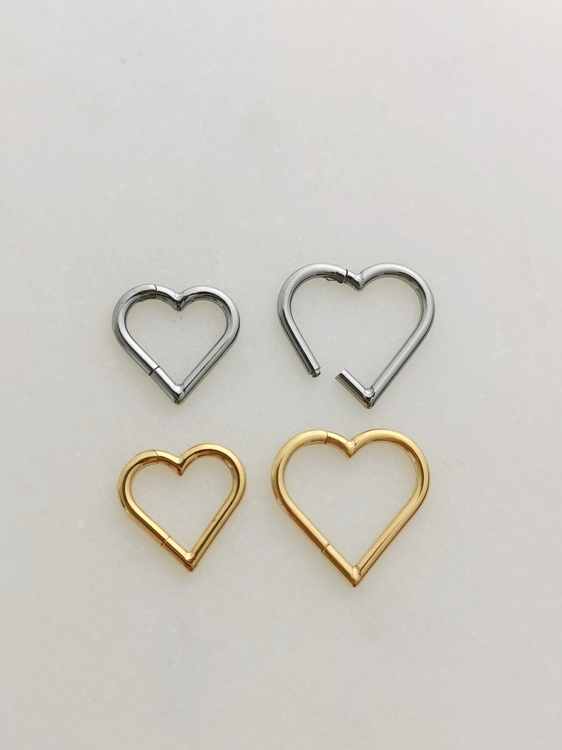 16g 8mm 10mm Implant Grade Titanium Heart CLICKER Ring - Etsy