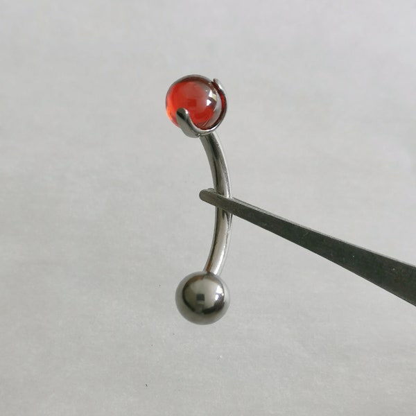 Red Belly Ring - Etsy