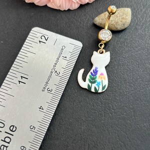 NEW 16g 14g Clip on Titanium Barbell Gold Cute Cat Belly Rings - Etsy