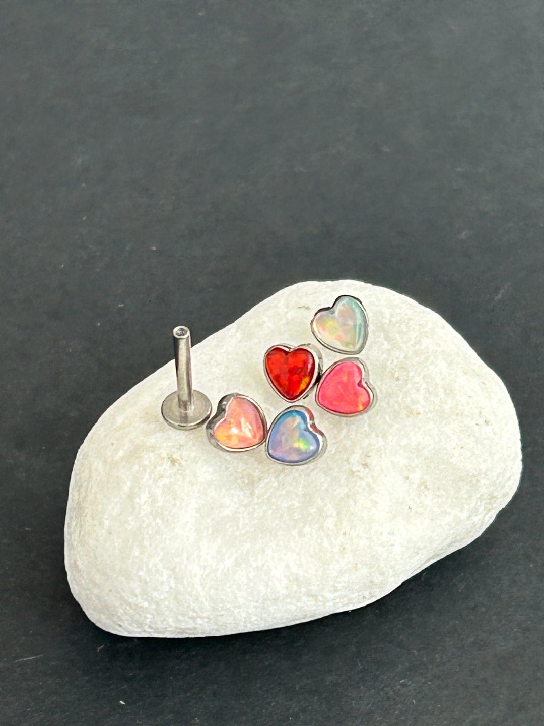 New ‣ 16g - ASTM F136 Implant Grade Titanium - Jelly Opal Heart -tragus ...