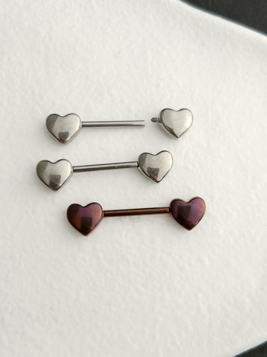 14g - Heart Titanium Nipple Ring - Nipple Piercing - Etsy