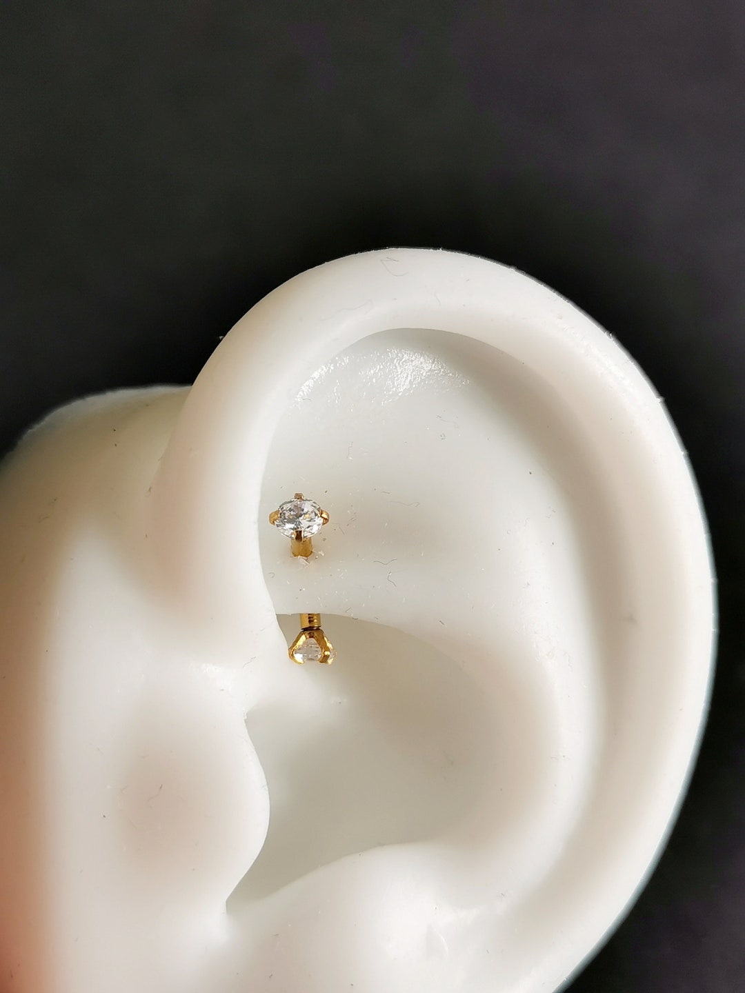 1 PC- 18g 16g Implant Grade Titanium - Gold Internally Threaded - Rook ...