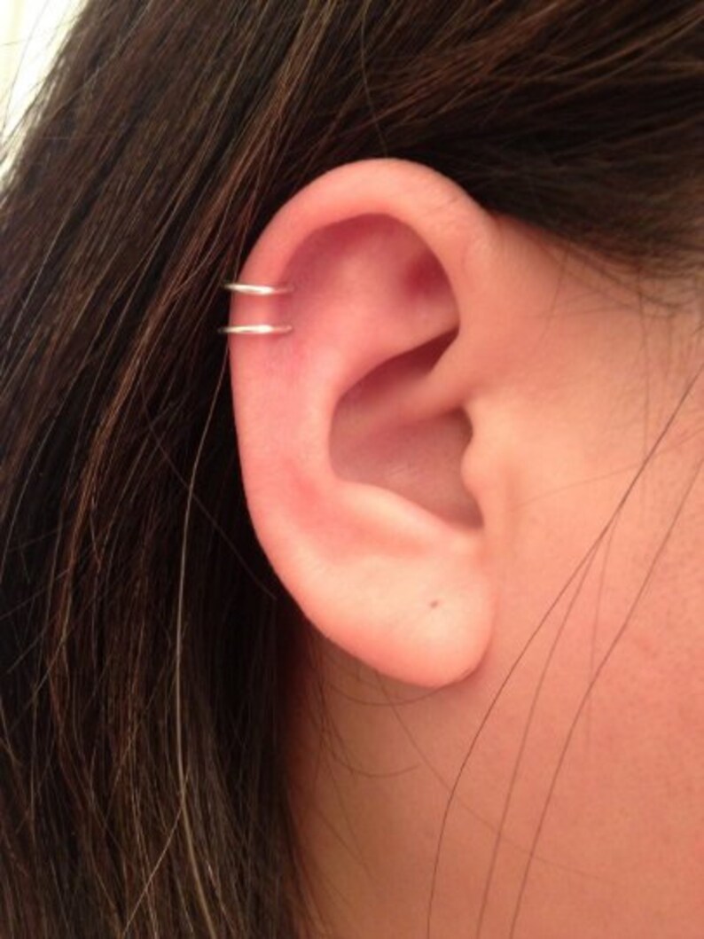 Double Loop Ear Cuff Fake Piercing - Etsy