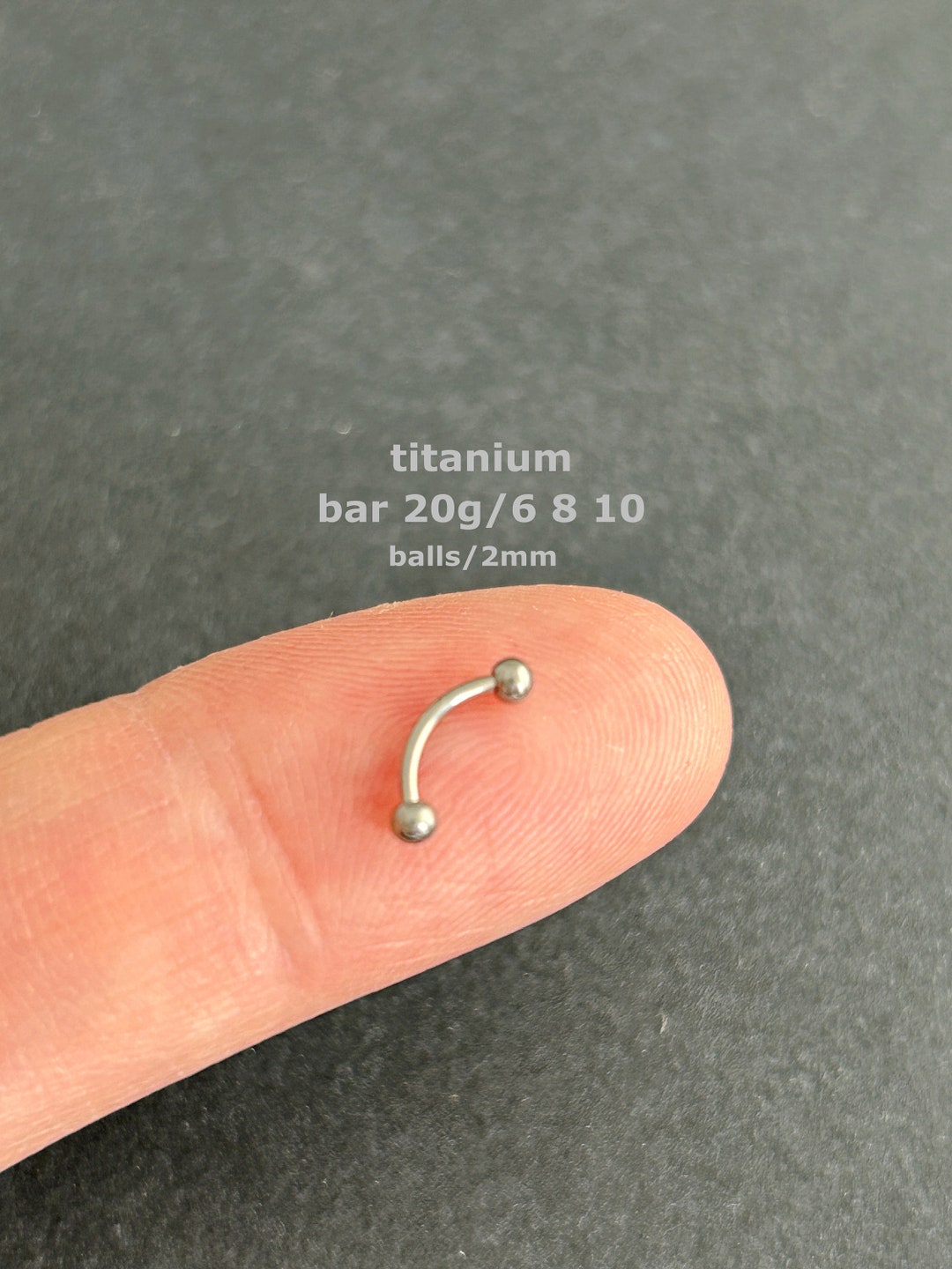 1 PC * Tiny Ball ‣ 20g Implant Grade Titanium • Eyebrow Ring • Curved ...