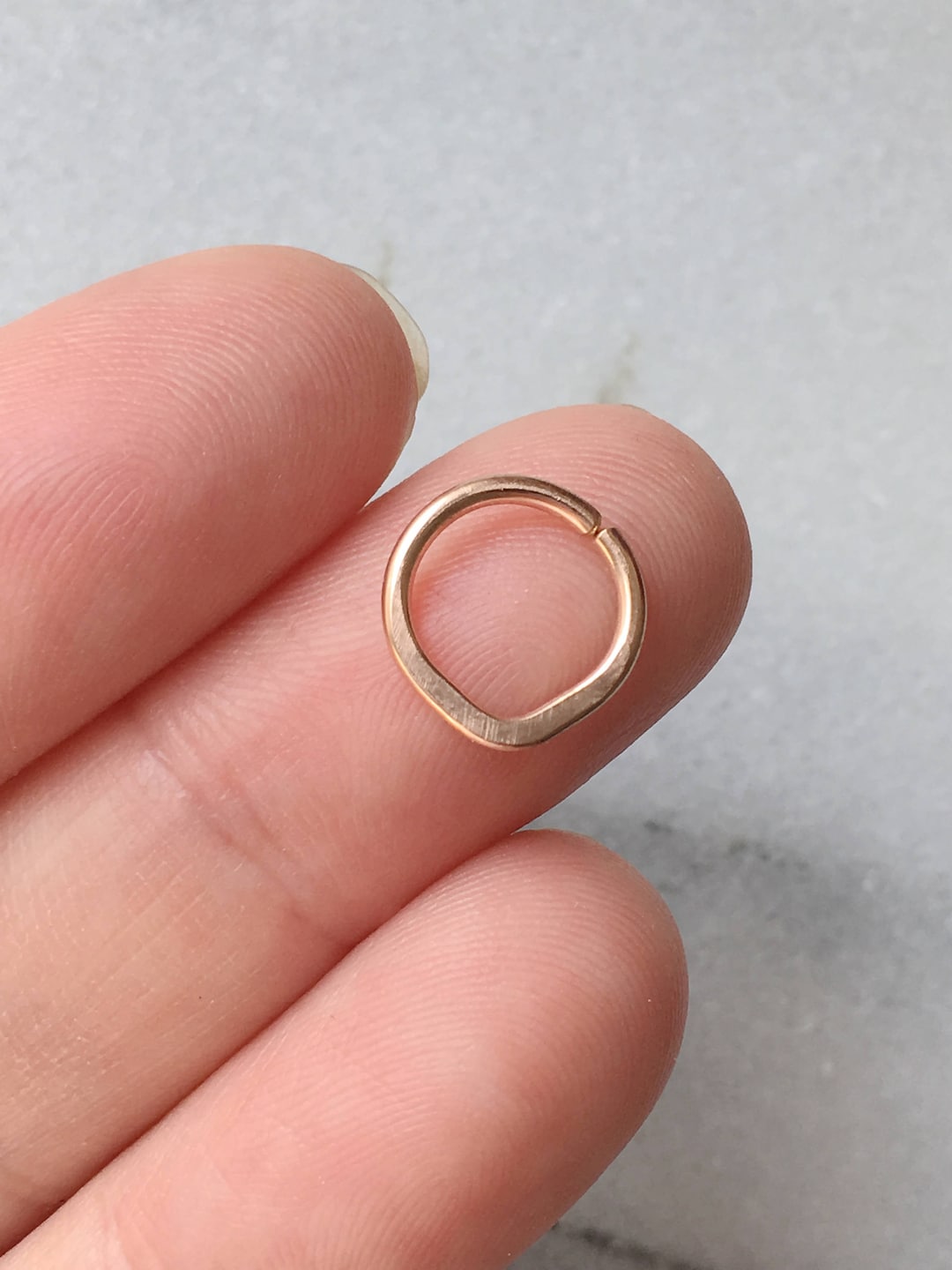 20 18 16 Gauge Chevron Septum Ring. Half Hammered -sterling Silver, 14K ...