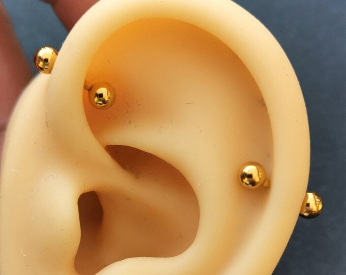 Dainty Industrial Barbell CZ Chain only for Piercing, Gold Sterling ...