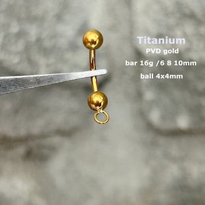 16g 14g Implant Titanium Grade Barbell- Gold Belly Rings - Etsy