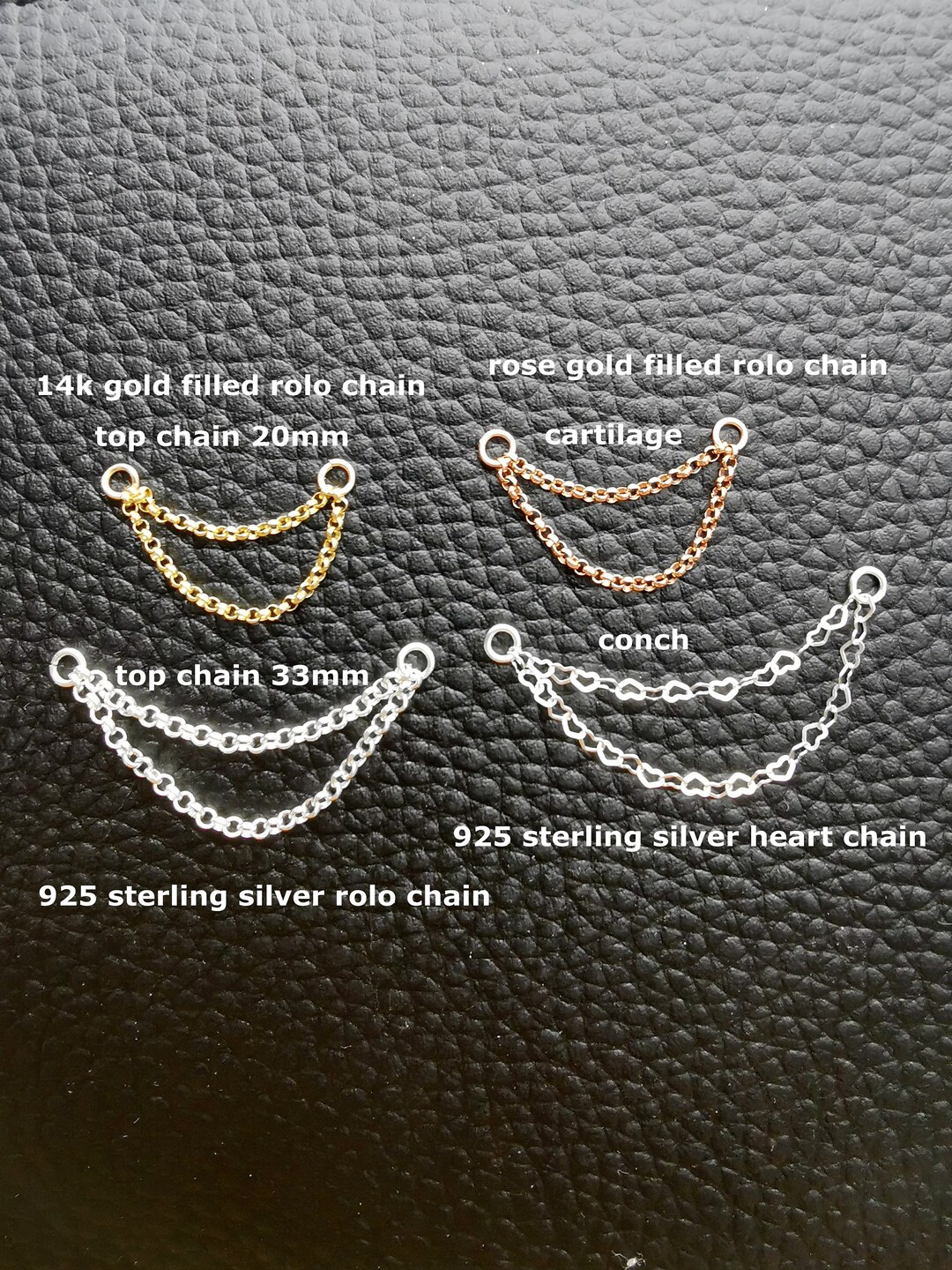 Double Chain Ring - Add on Conch Chain - Add on Cartilage Chain - Etsy