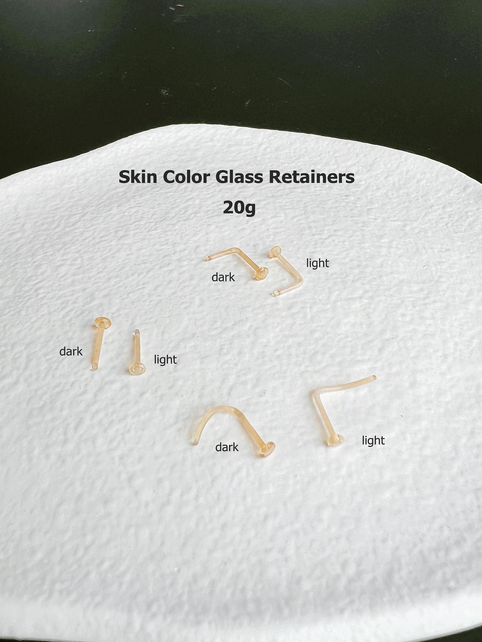 20g Skin Color Glass Piercing Retainer: Nose, Eyebrow, Ear Stud - Etsy
